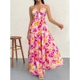 Blue Chiffon Halter Backless Tiered Maxi Dress For Vacation Wedding ...