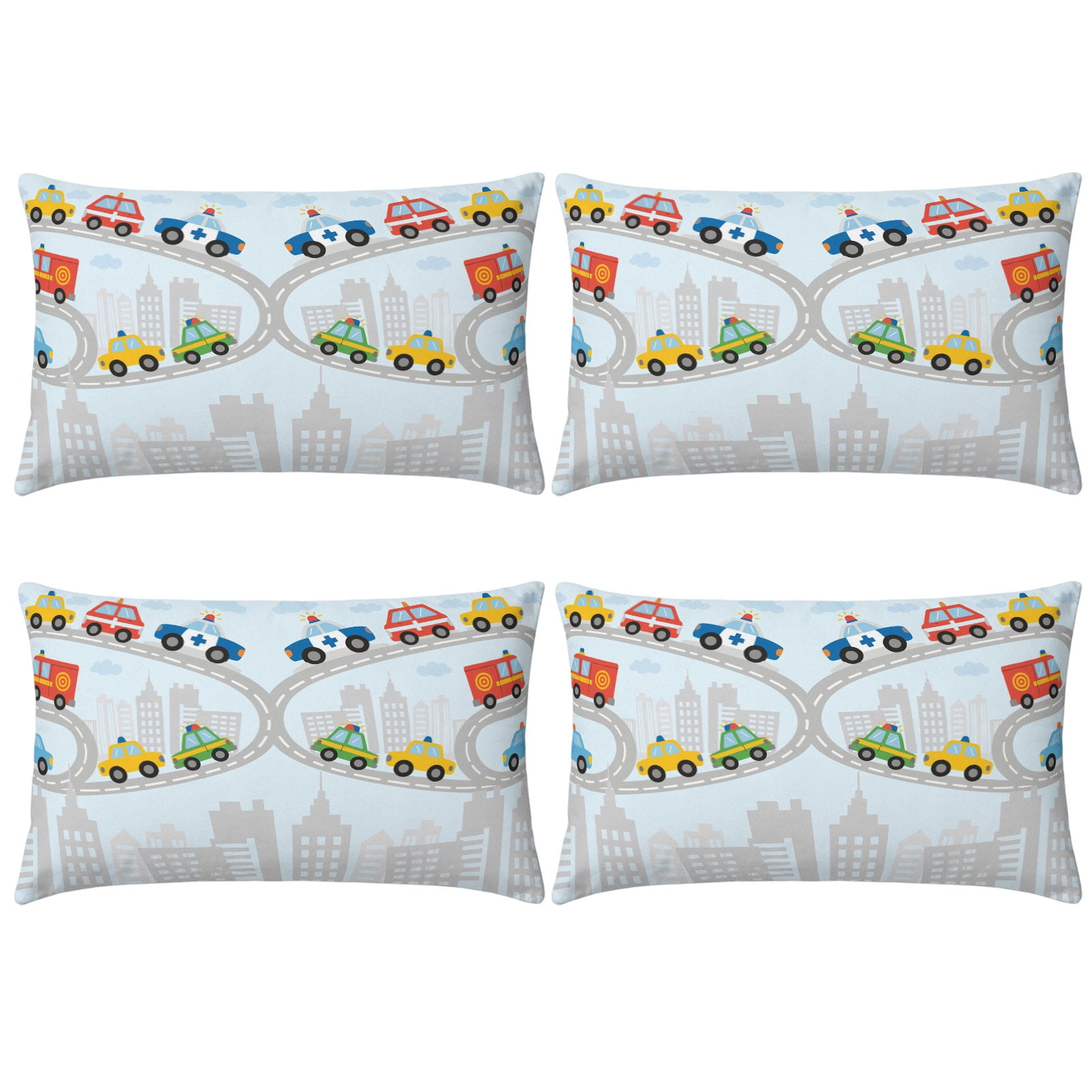 Blue Childlike Fun Lumbar Pillow Covers 12 x 20 Inch Pillow Covers Set ...
