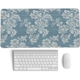 Blue Chinoiserie Mouse Pad,Vintage Blue and White Floral Desk Mat,Big ...