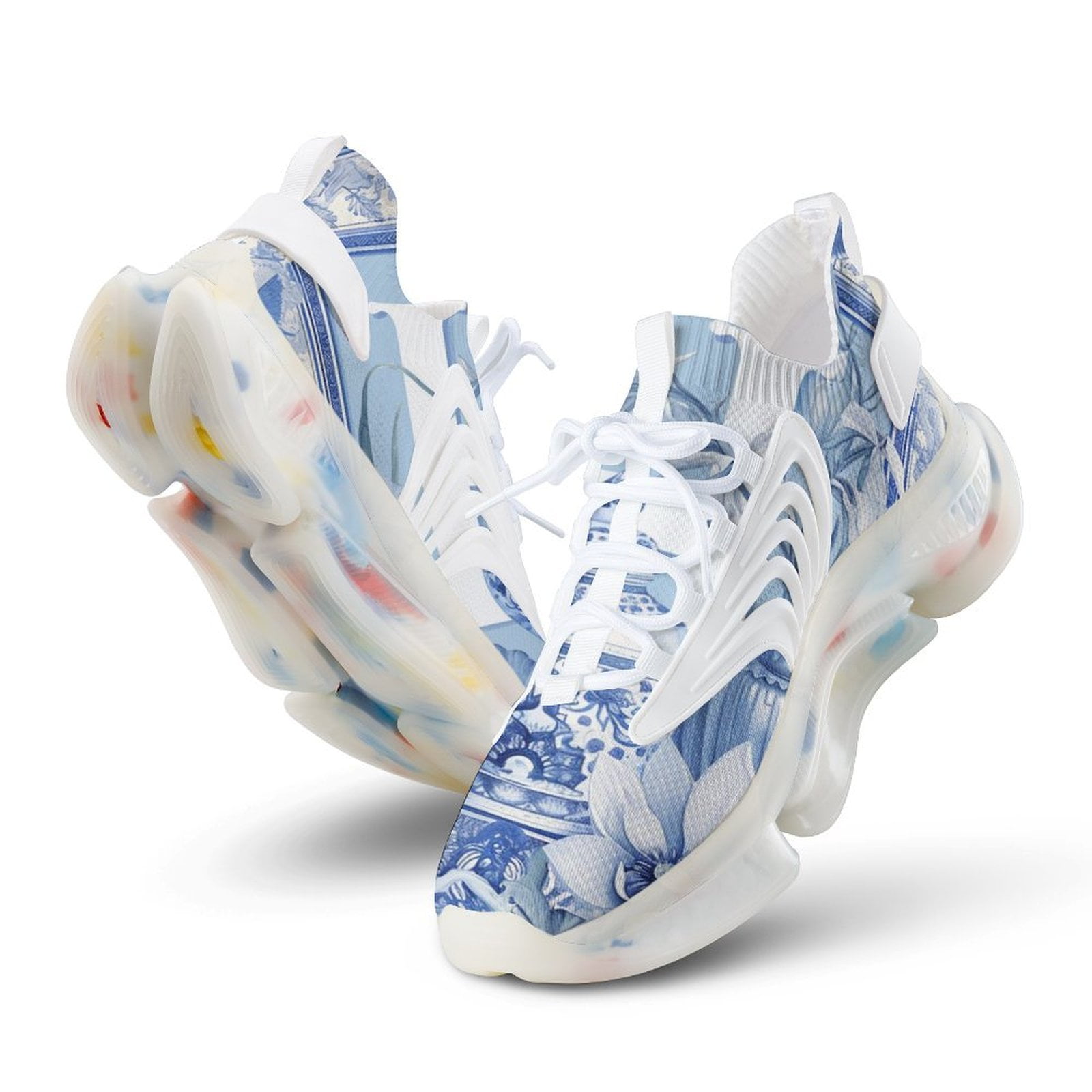 Blue Chinoiserie Toile Blue Chinoiserie Toile Walking Shoes for Men ...