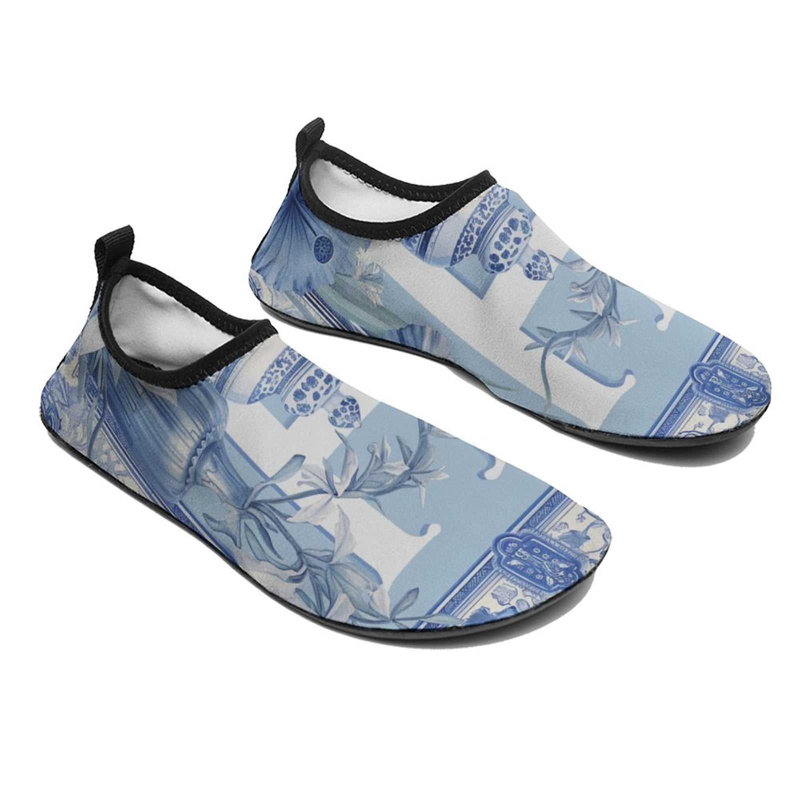 Blue Chinoiserie Toile Blue Chinoiserie Toile Water Shoes Beach Slip-on ...