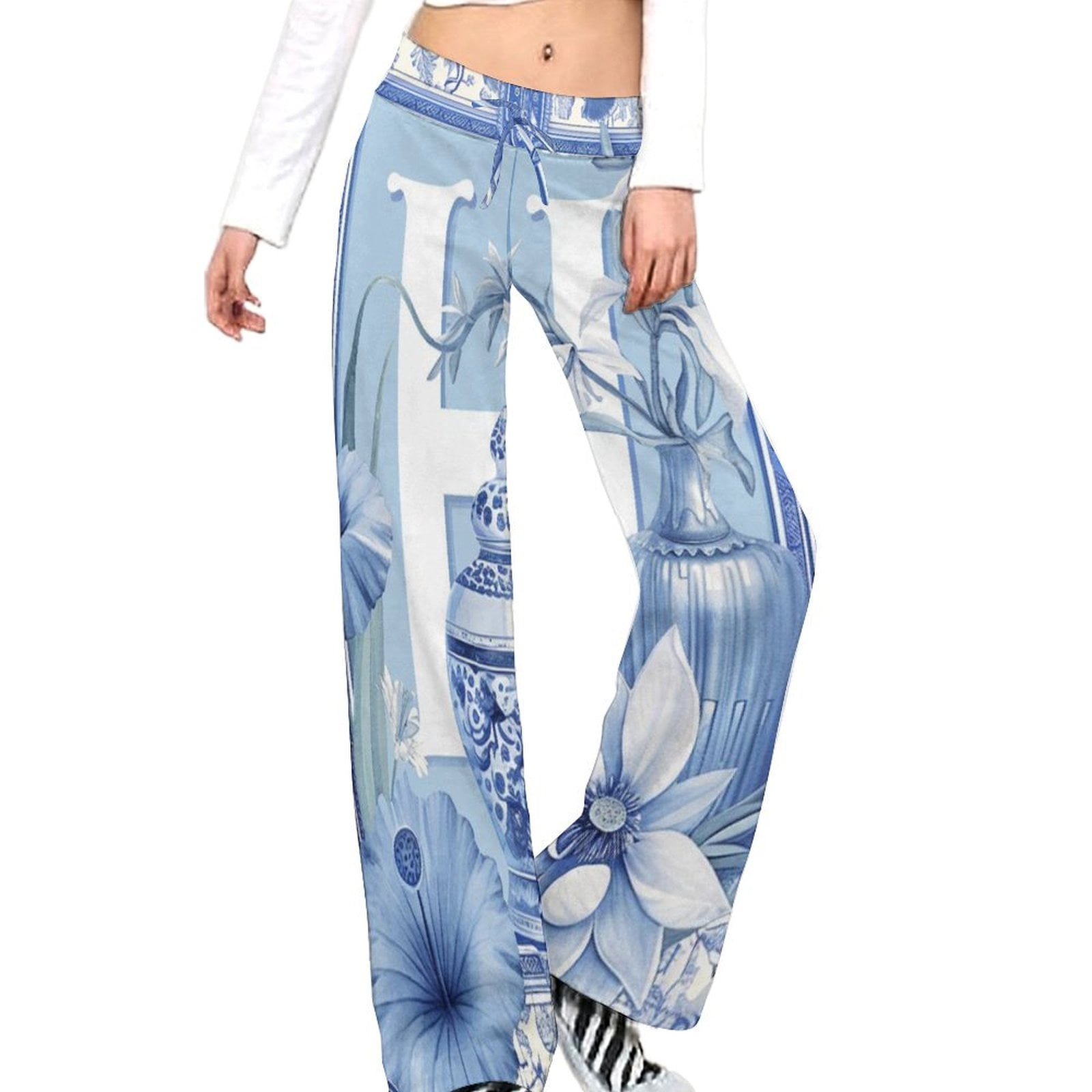 Blue Chinoiserie Toile Blue Chinoiserie Toile Womens Trouser Ladies ...