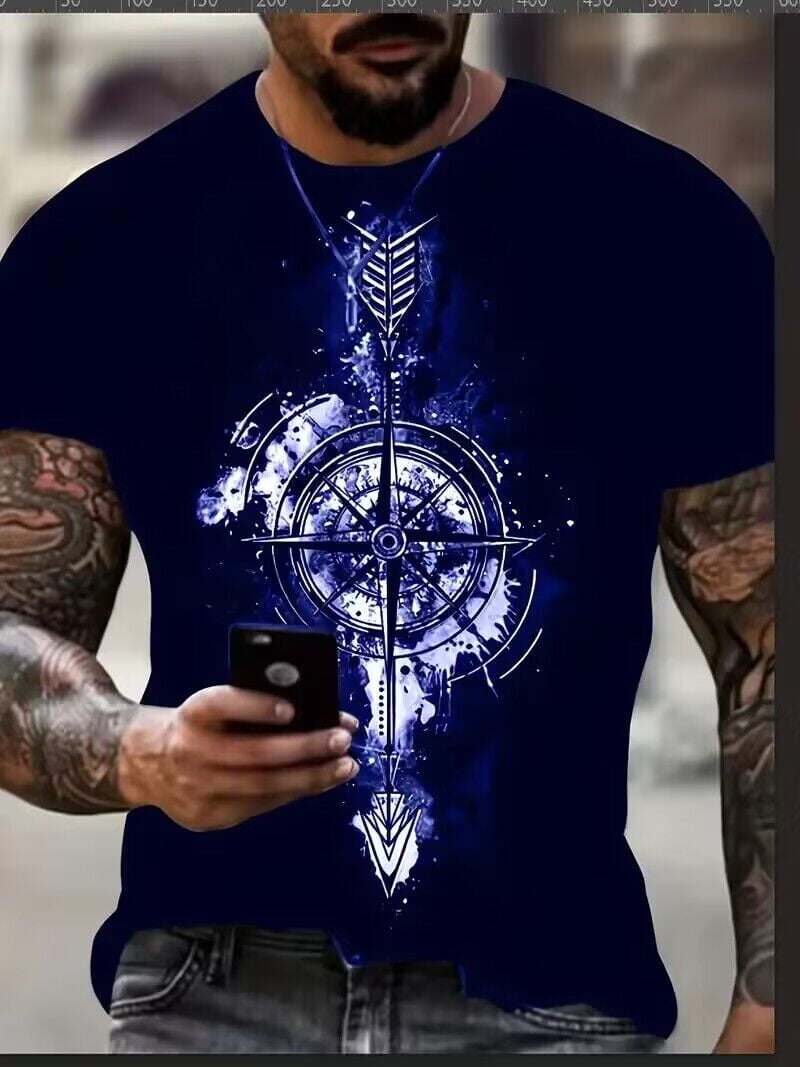 Blue Christian Cross Graphic Print Fashion Mens Tee Casual - Walmart.com