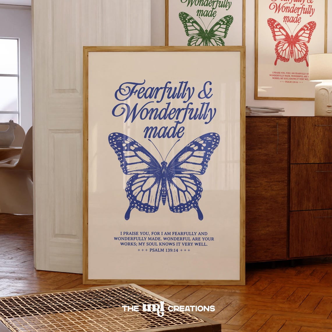 Blue Christian Wall Art, Fearfully And Wonderfully Made Print, Trendy ...