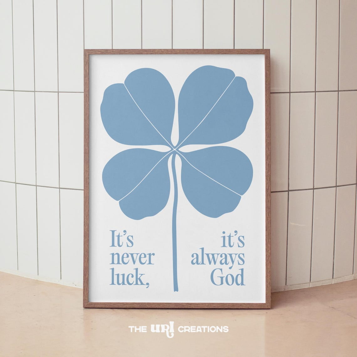 Blue Christian Wall Art Print, Bible Verse Wall Art, Light Blue ...