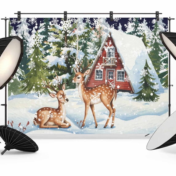 Blue Christmas Backdrop for Photography,Fabric Photo Background ...