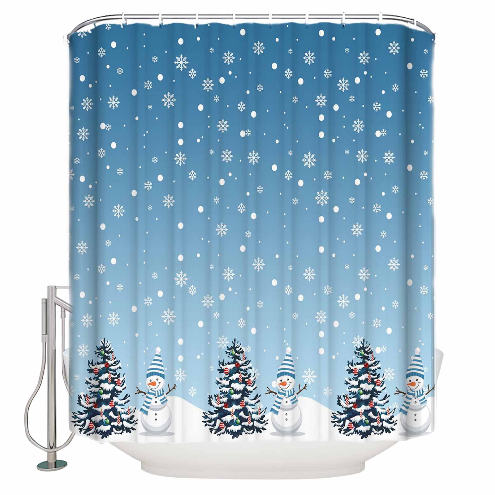 Blue Christmas Shower Curtain
