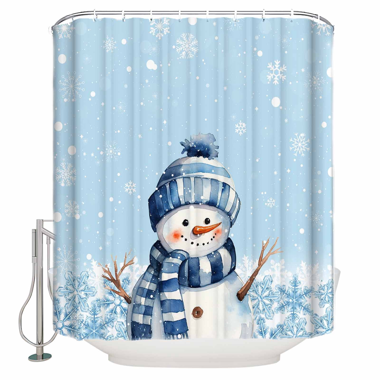 Blue Christmas Shower Curtain