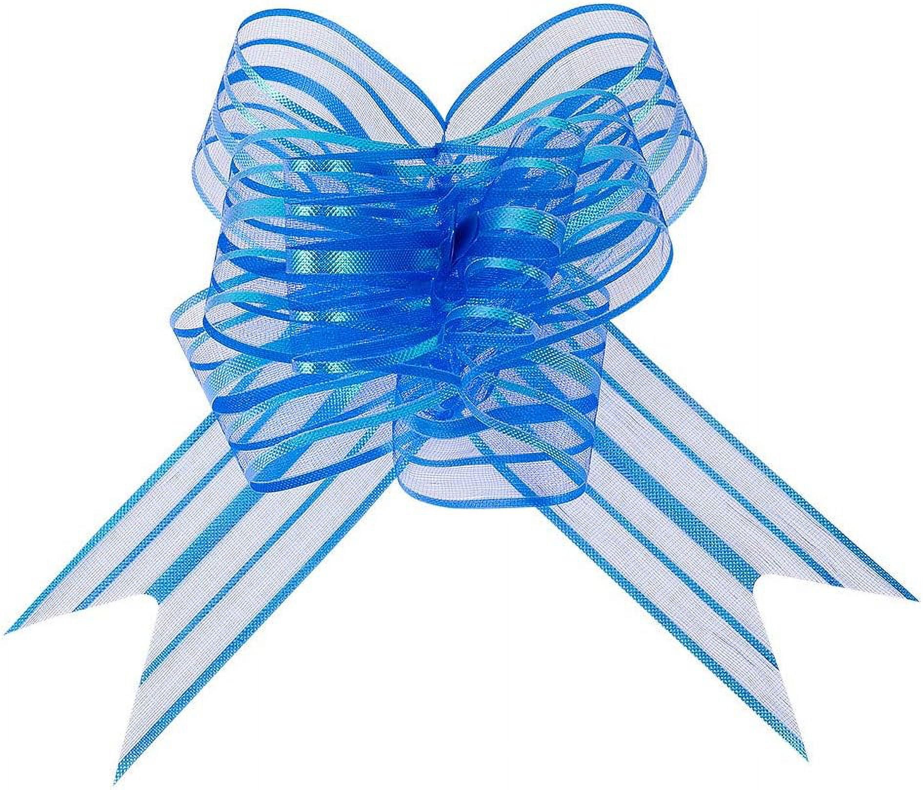 Blue Christmas Bows (20 Pack) - Organza Pull Bow Ribbons - Walmart.com