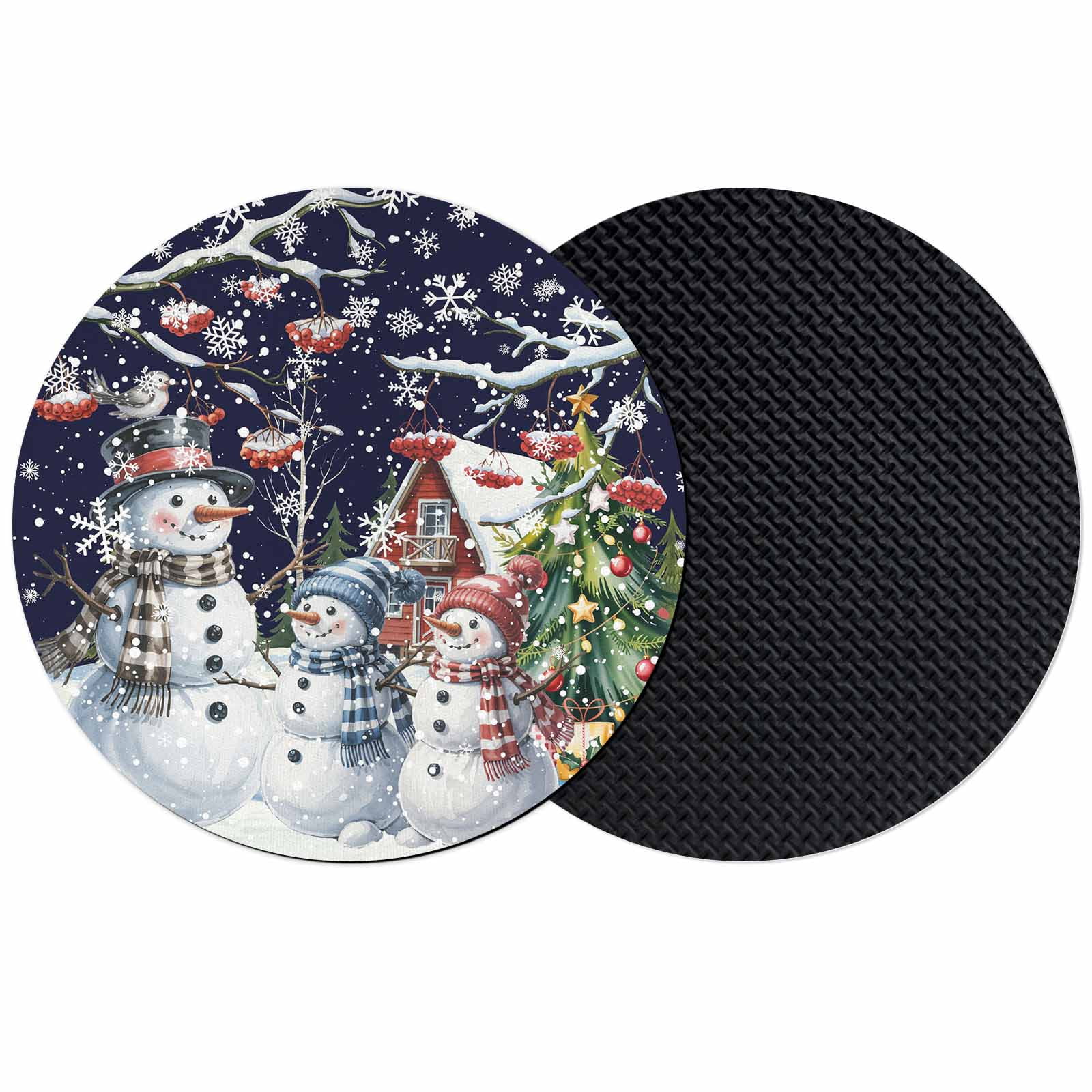 Blue Christmas Coasters Set of 2, Absorbent Coasters for Drinks, Xmas ...