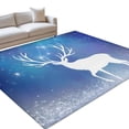Blue Christmas Deer Washable Rug 5x7 Area Rug for Living Room Bedroom ...