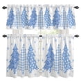 Blue Christmas Kitchen Curtains, Kitchen Curtains and Valances Set of 3 ...