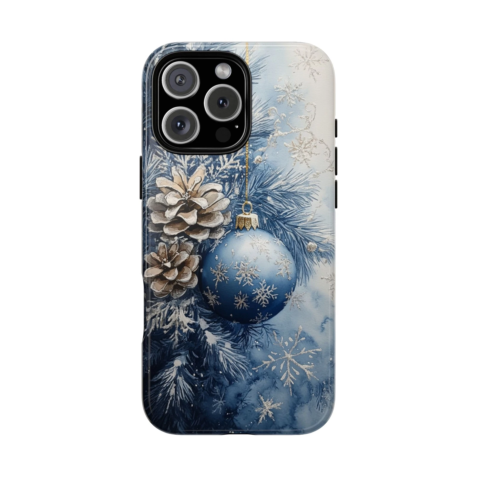 Blue Christmas Ornament iPhone Case Holiday Tree Decorative Artwork for ...