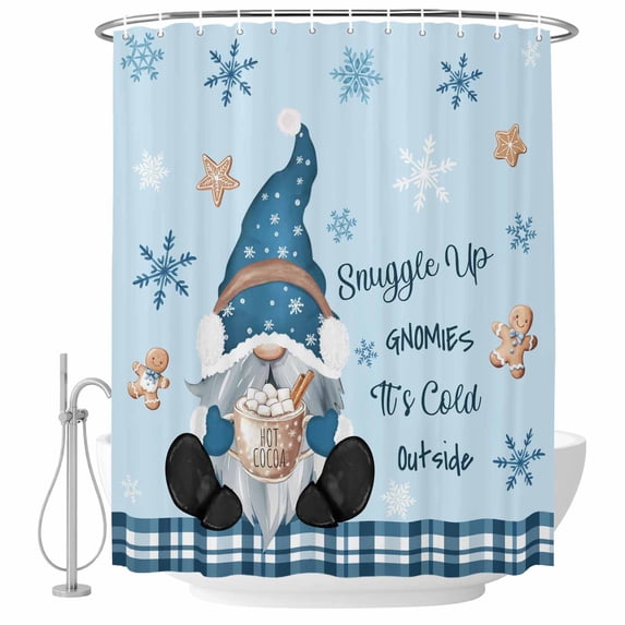 Blue Christmas Shower Curtain, Waterproof Shower Curtains for Bathroom ...