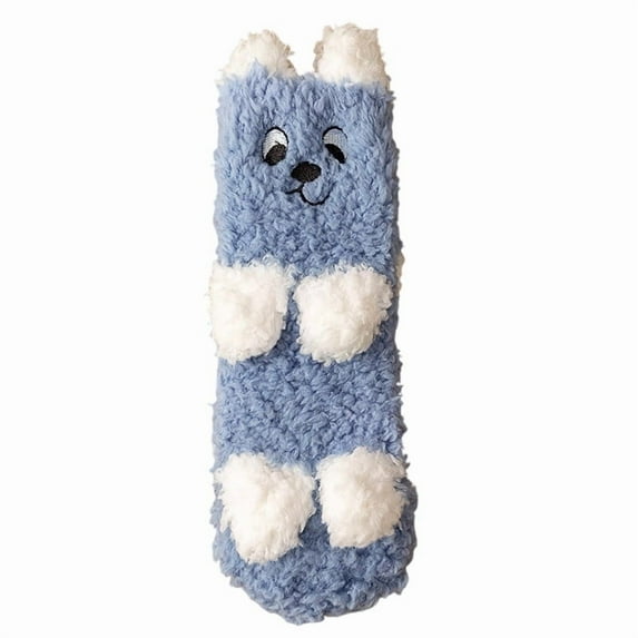 Blue Christmas Sleep Lovely Floor Socks With Three-Dimensional Wool ...