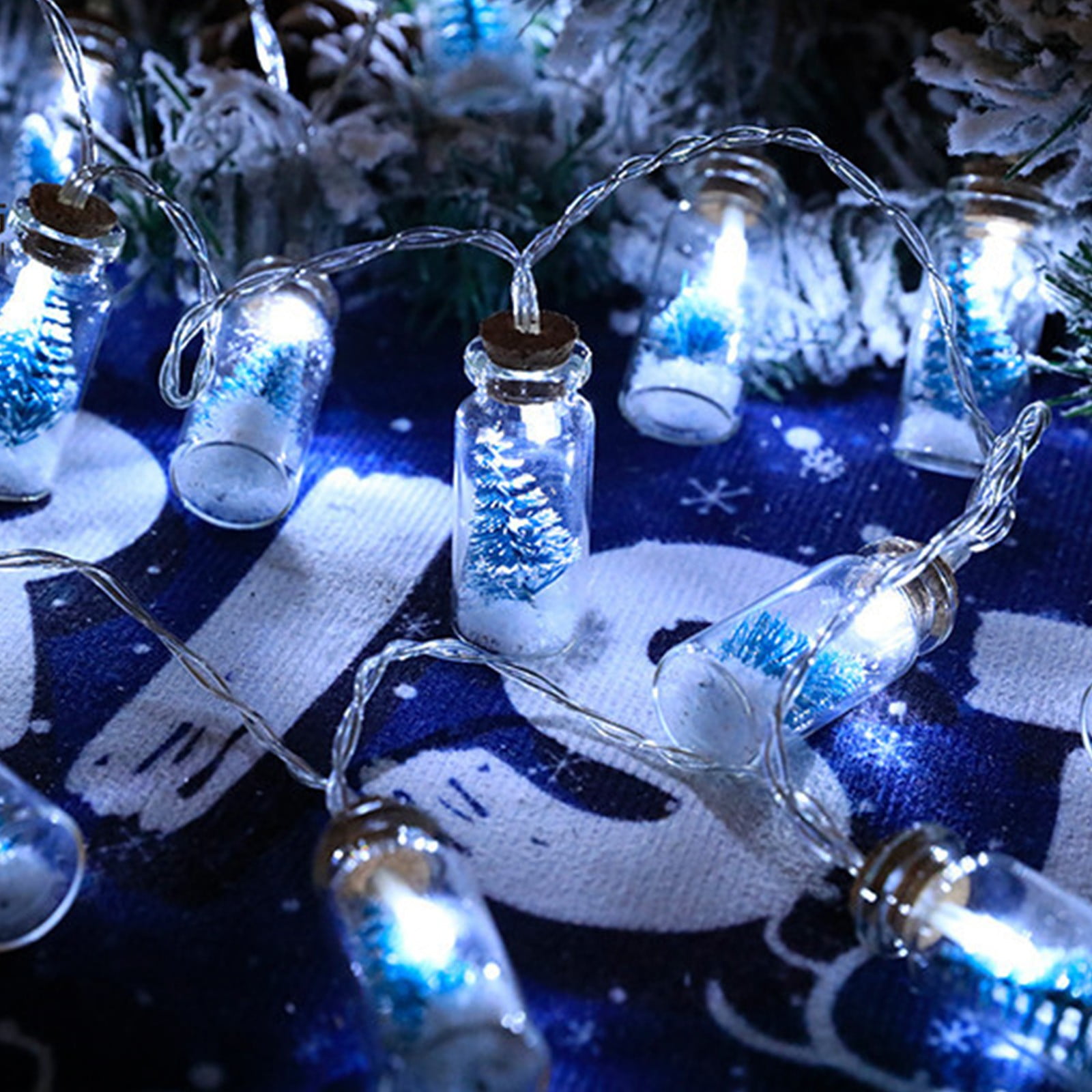Blue Christmas Snow Globe String Lights Indoor Decorations,9.8 FT ...