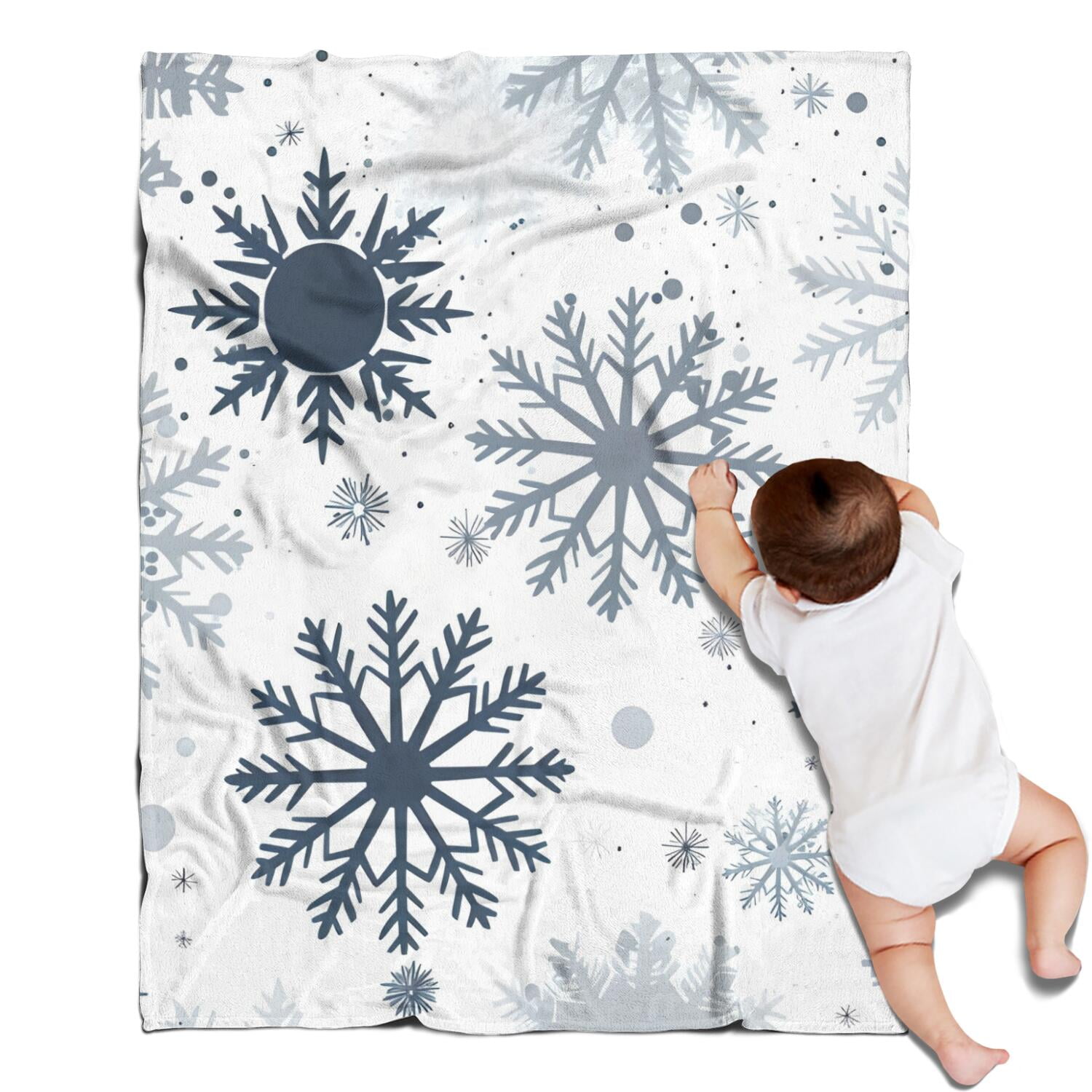 Blue Christmas Snowflake Pattern Blanket,Comfortable Soft Lamb Wool ...