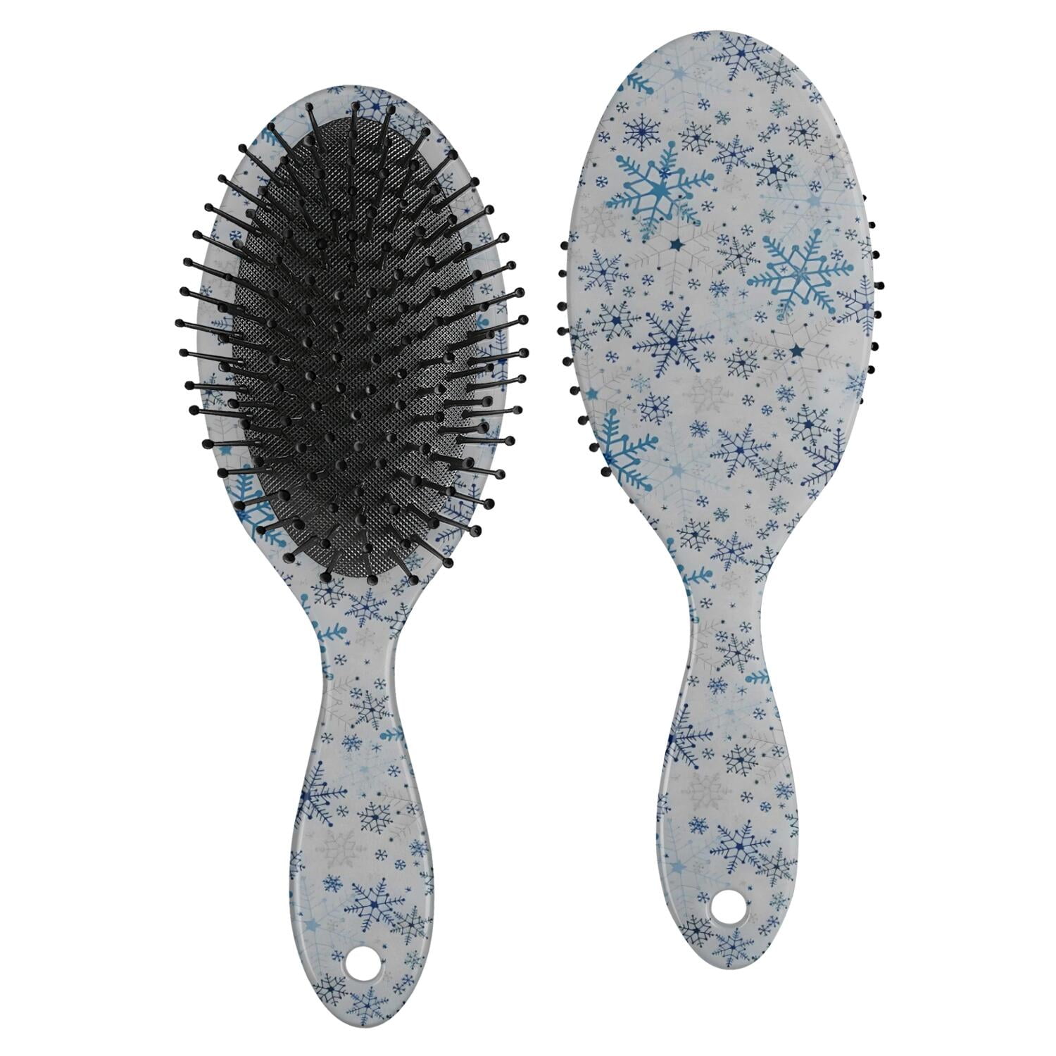 Blue Christmas Snowflake Pattern Hair Brush,Girls Detangling Hair Brush ...