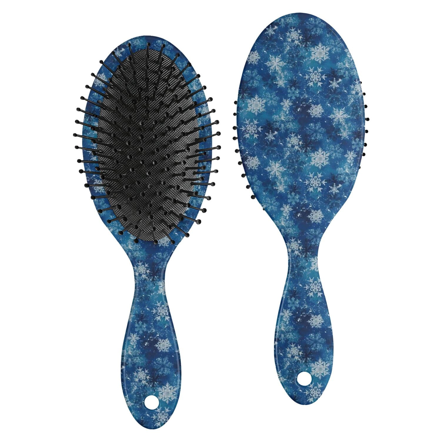Blue Christmas Snowflake Pattern Hair Brush,Girls Detangling Hair Brush ...