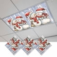 Blue Christmas Snowman Fluorescent Light Covers, Xmas Tree Snowflake ...