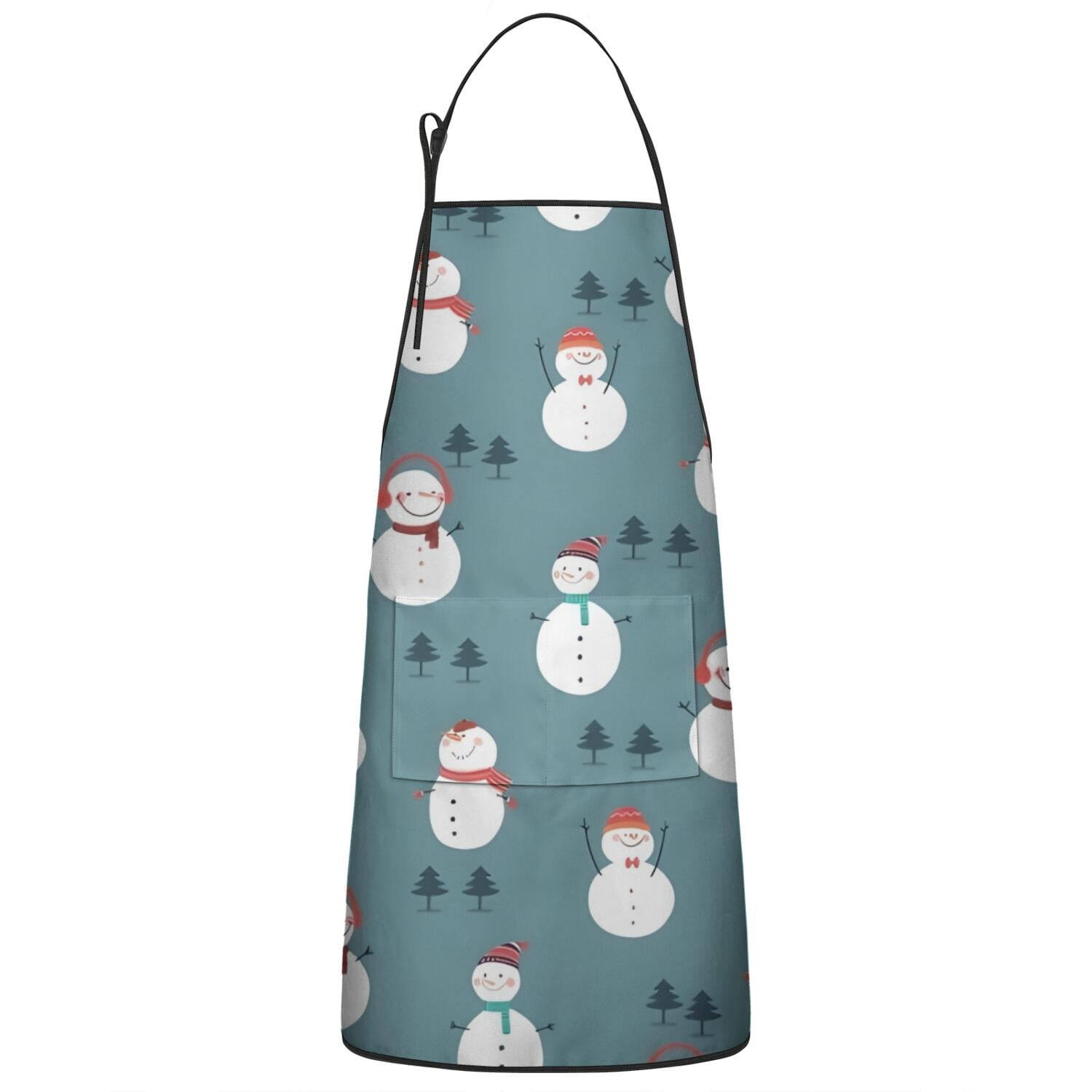 Blue Christmas Snowman Pattern Apron-Garden Aprons for Women with ...