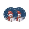 Blue Christmas Snowman Round Table Placemats set of 2, Winter ...
