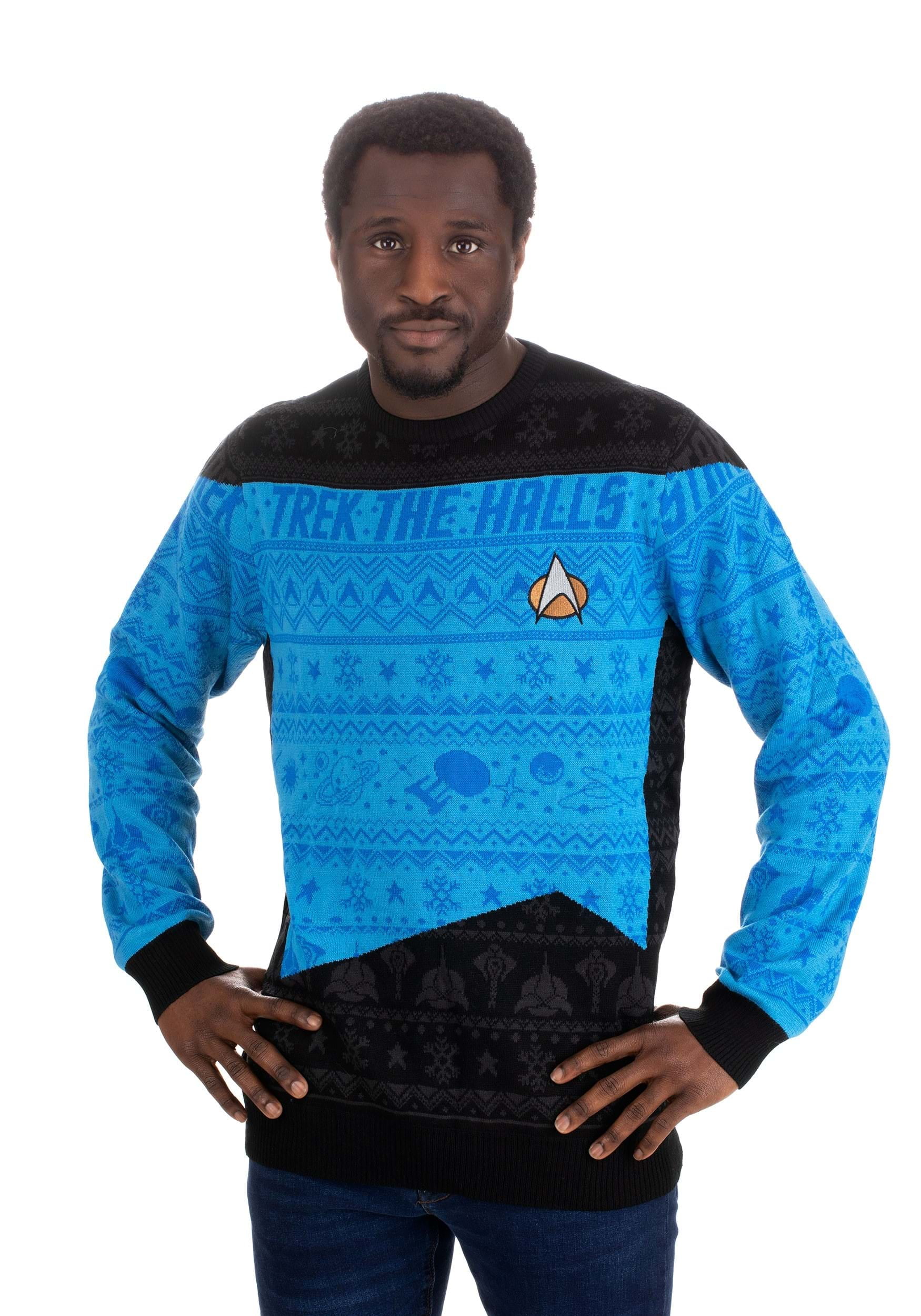 Blue Christmas Star Trek Sweater - Walmart.com
