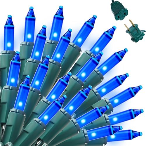 Blue Christmas String Lights,100 Count 22.3FT Christmas Fairy Tree ...