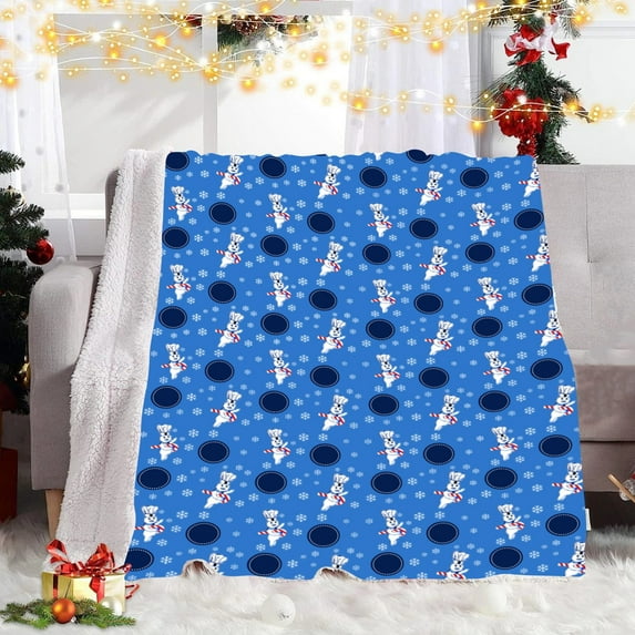 Blue Christmas Throw Blanket - Christmas Flannel Blanket Snowflakes ...