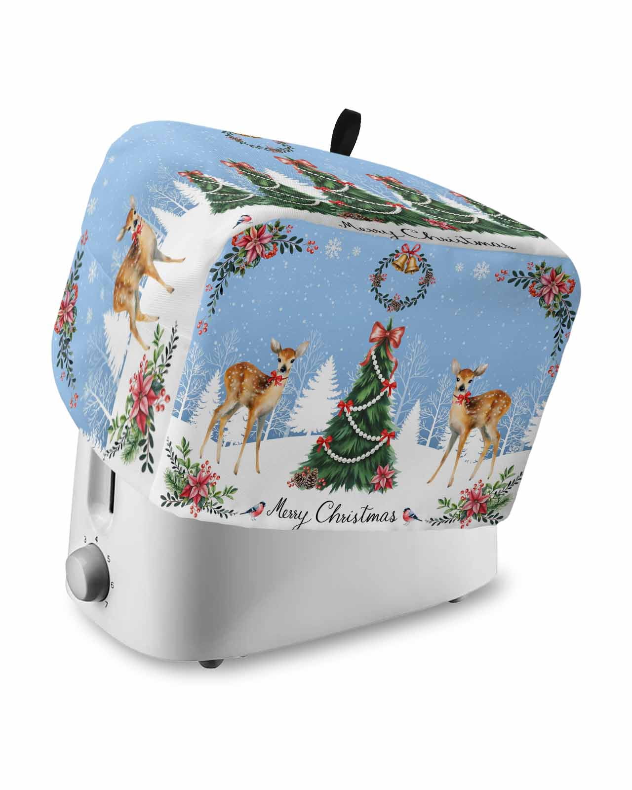 Blue Christmas Toaster Cover 4 Slice, Large Kitchen Appliance Covers ...