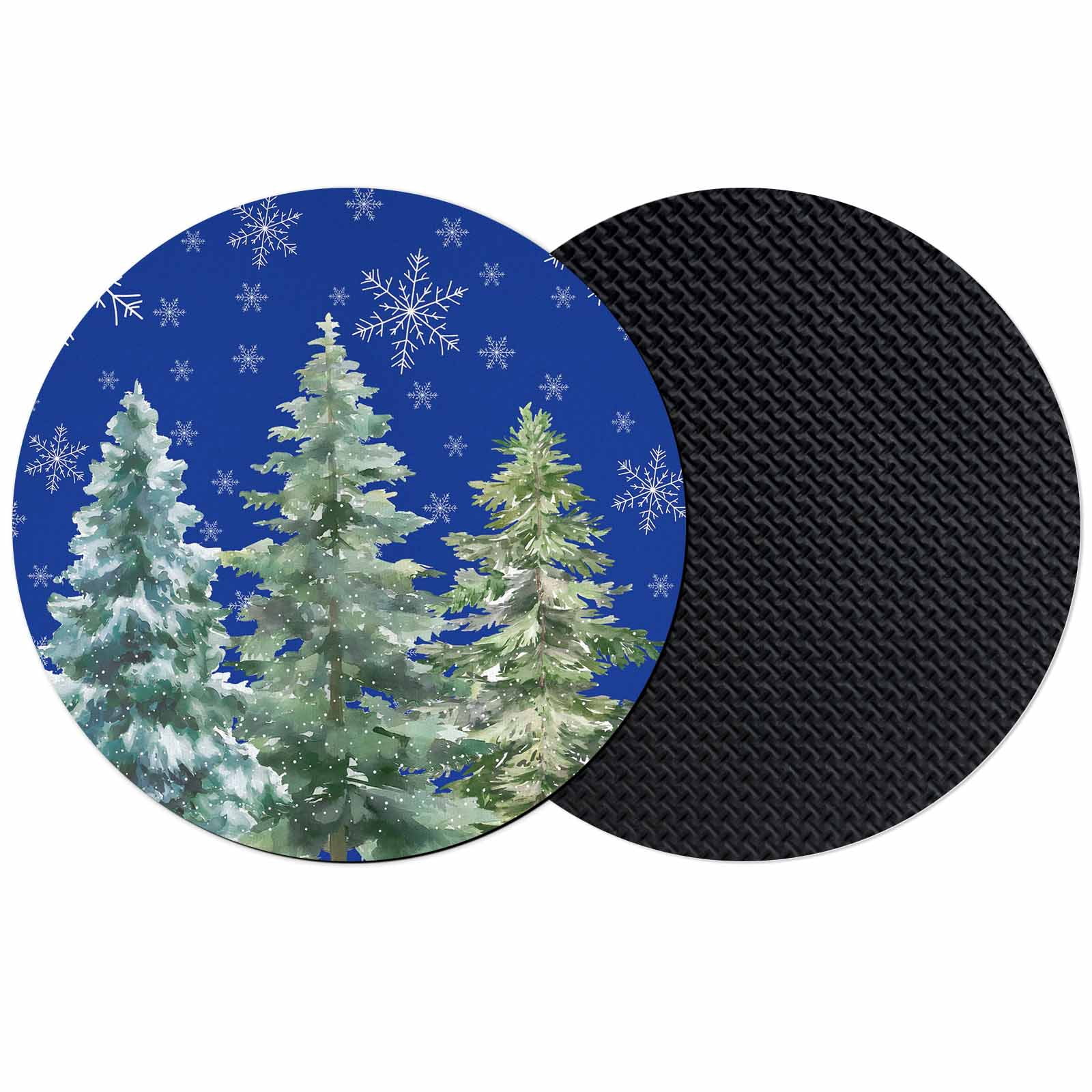 Blue Christmas Tree Coasters Set of 2, Absorbent Coasters for Drinks ...