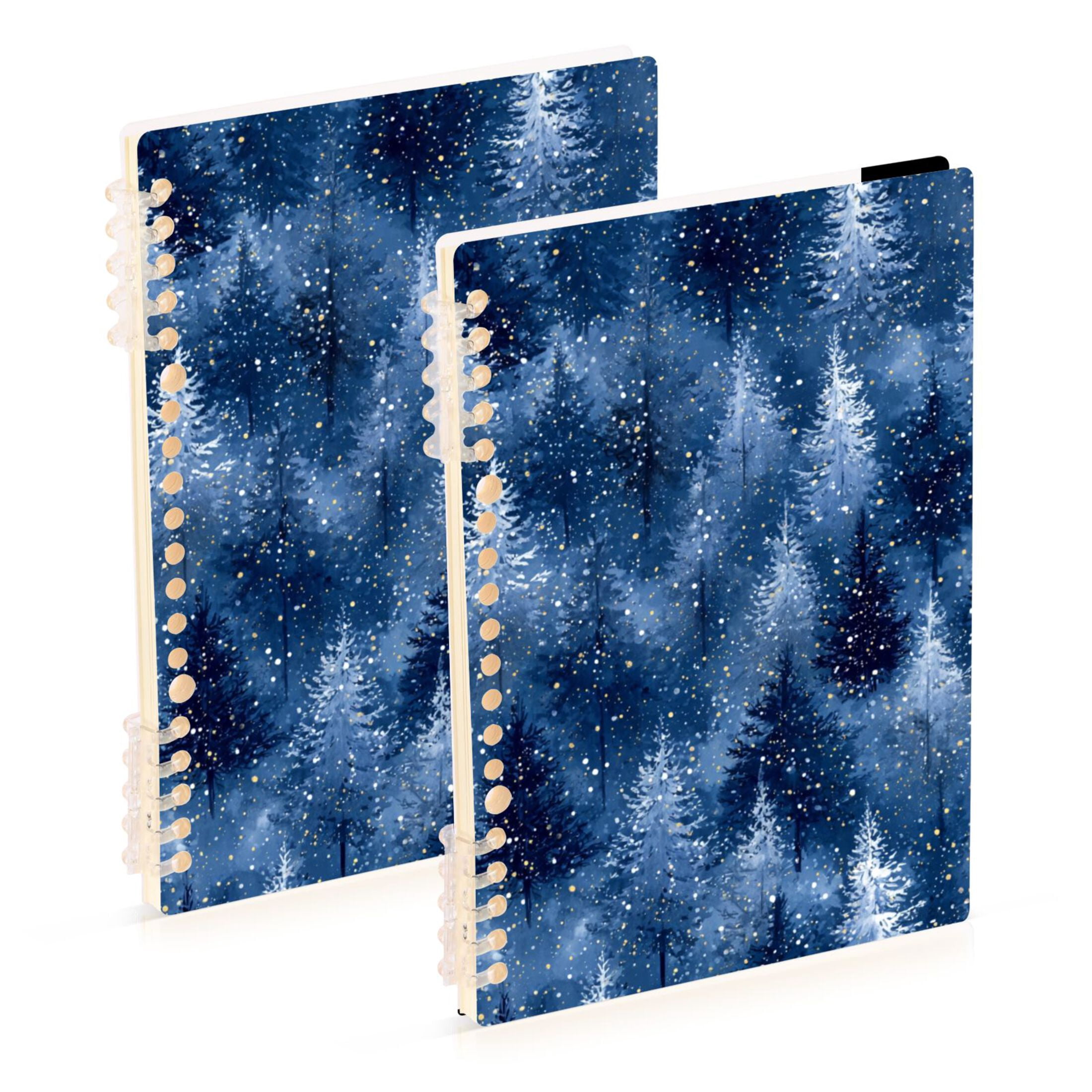 Blue Christmas Tree Forest Notebook Detachable Coil Notebook Diary Plan ...