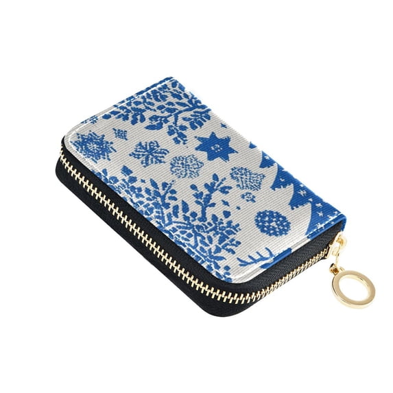 Blue Christmas Tree Reindeer Different Snowflake Women's Credit Card ...