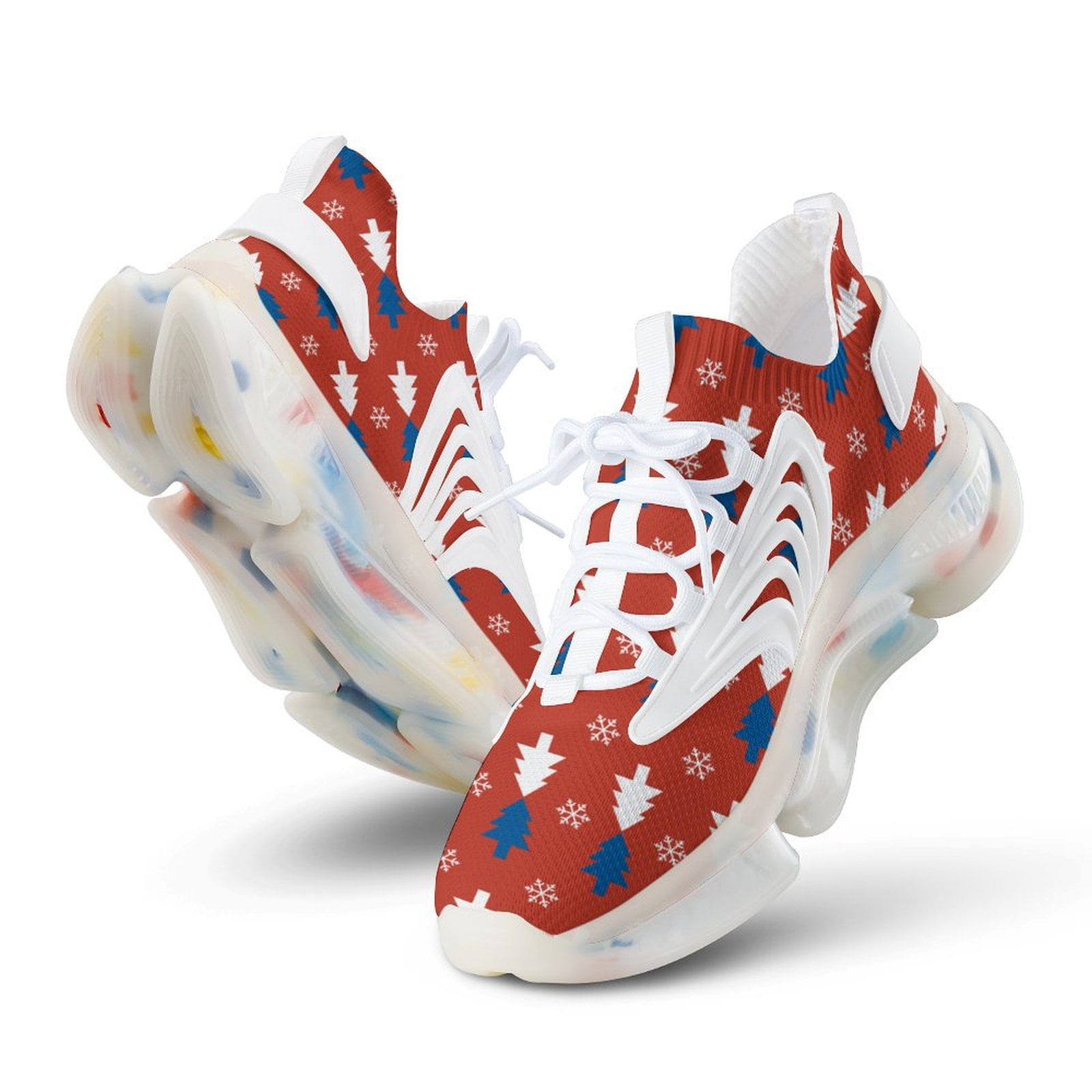 Blue Christmas Tree Snowflake Walking Shoes for Men Woman Lightweight ...