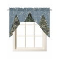 Blue Christmas Tree Swag Curtains for Kitchen Green Xmas Tree Snowflake ...