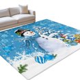 Blue Christmas Washable Rug 3x5 Area Rug for Living Room Bedroom Non ...