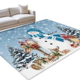 Blue Christmas Washable Rug 5x7 Area Rug for Living Room Bedroom Non ...