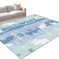 Blue Christmas Washable Rug 6x9 Area Rug for Living Room Bedroom Non ...