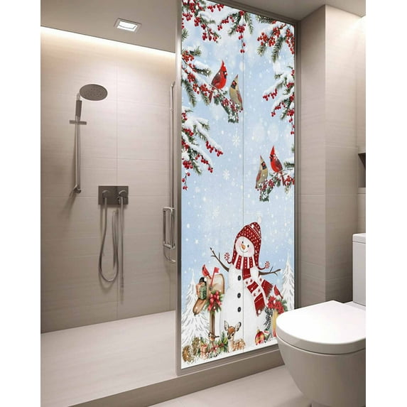 Blue Christmas Window Privacy Film Stained Glass Window Film Decorative ...