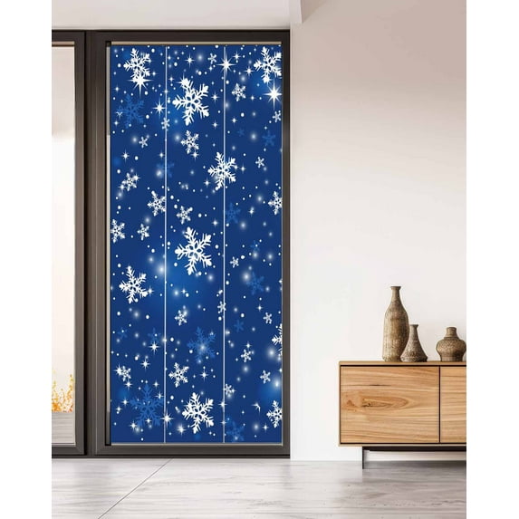 Blue Christmas Window Privacy Film Stained Glass Window Film Decorative ...