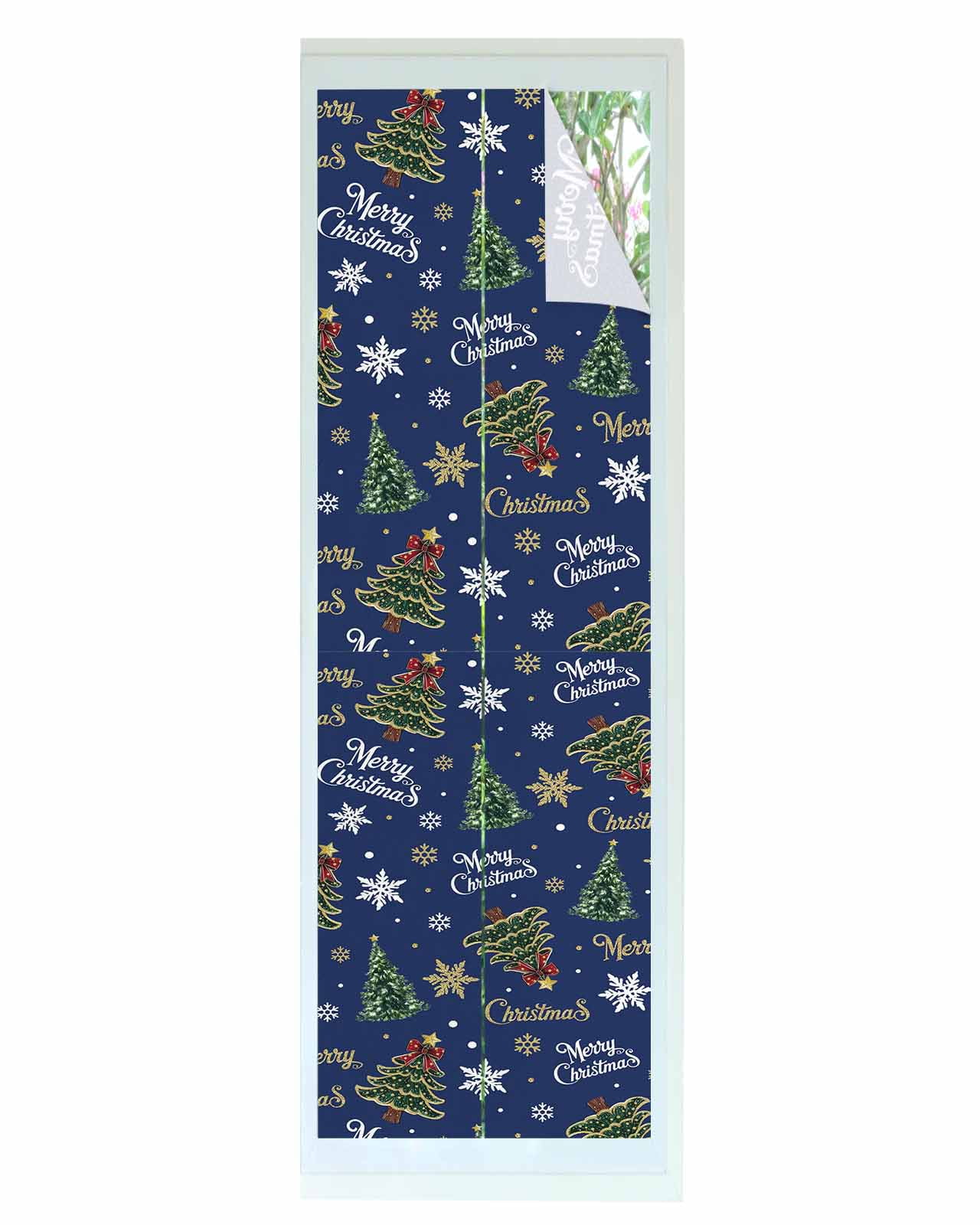 Blue Christmas Window Privacy Film Stained Glass Window Film Decorative ...
