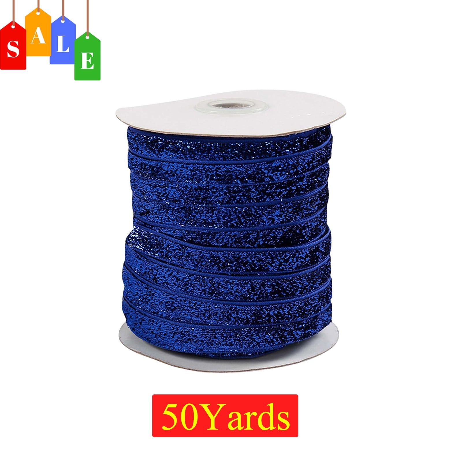 Blue Christmas Wrapping Ribbon 50 Yds, 1cm Wide Colorful Ribbon, Bulks ...