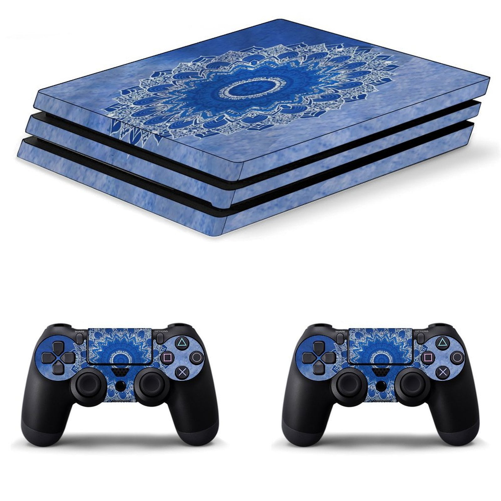 Blue Circle Floral Mandala Texture PS4/PS4 Pro/PS4 Slim Skin Sticker ...