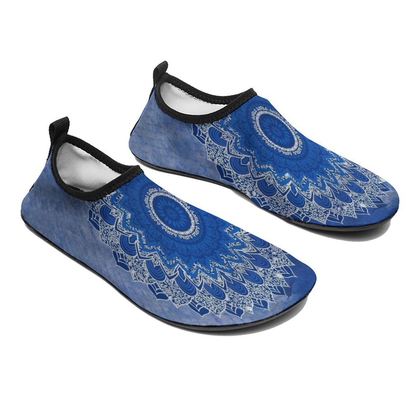 Blue Circle Floral Mandala Texture Water Shoes Beach Slip-on Shoes for ...