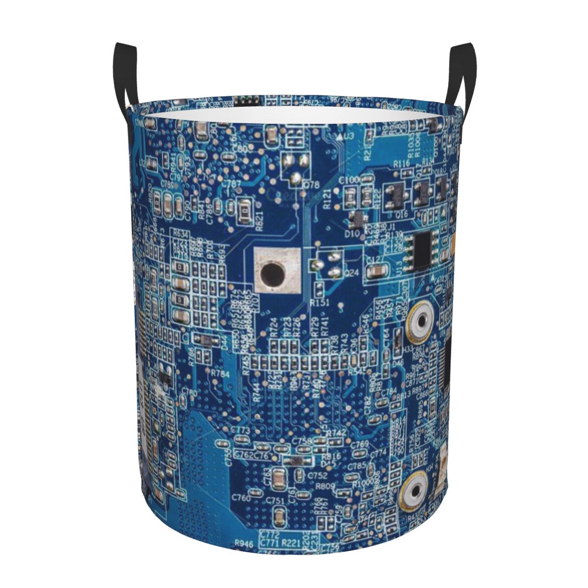 Blue Circuit Board Laundry Basket Collapsible Computer Motherboard ...