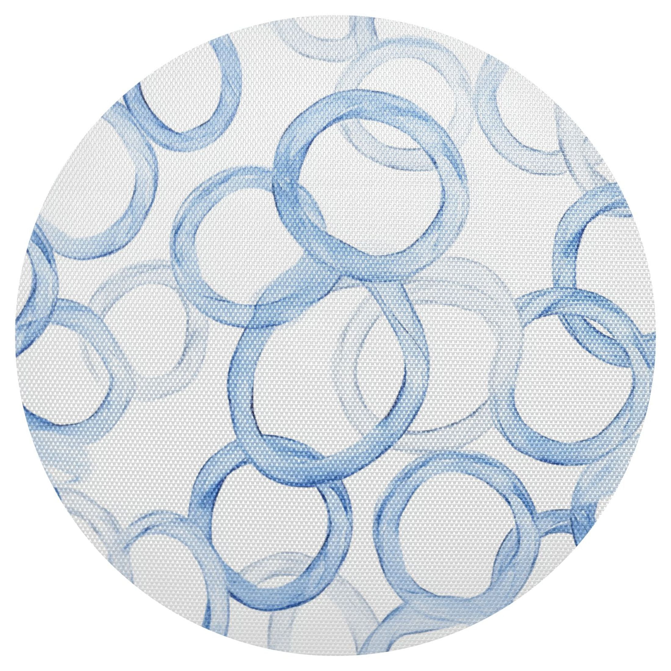 Blue Circular Patterns 6-Piece 15.4in Durable PVC Plate Mats, Heat ...