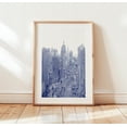 Blue City Skyline Poster Abstract Urban Line Art 1 - Walmart.com