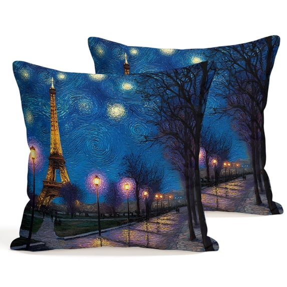 Blue City Throw Pillow Covers 18 x 18 Inch Pillow Covers Set of 2 ...
