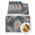 Blue Classic Leather Placemats Set of 4, 12x18 Inch, Medieval Retro ...