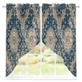 Blue Classic Sheer Curtains Swag Valances for Windows Medieval Retro ...